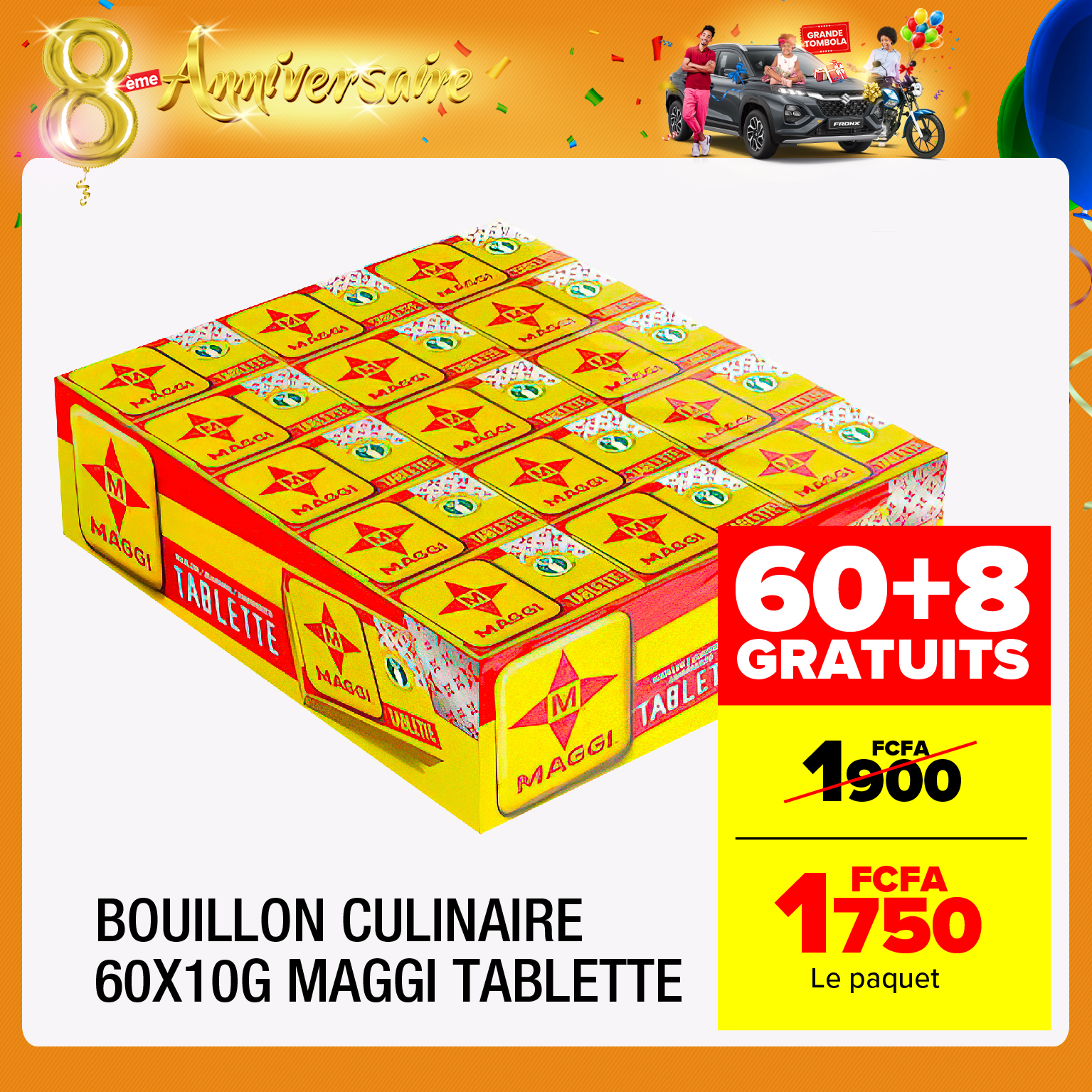 Bouillon culinaire 60x10g Maggi Tablette - Carrefour Côte d'Ivoire