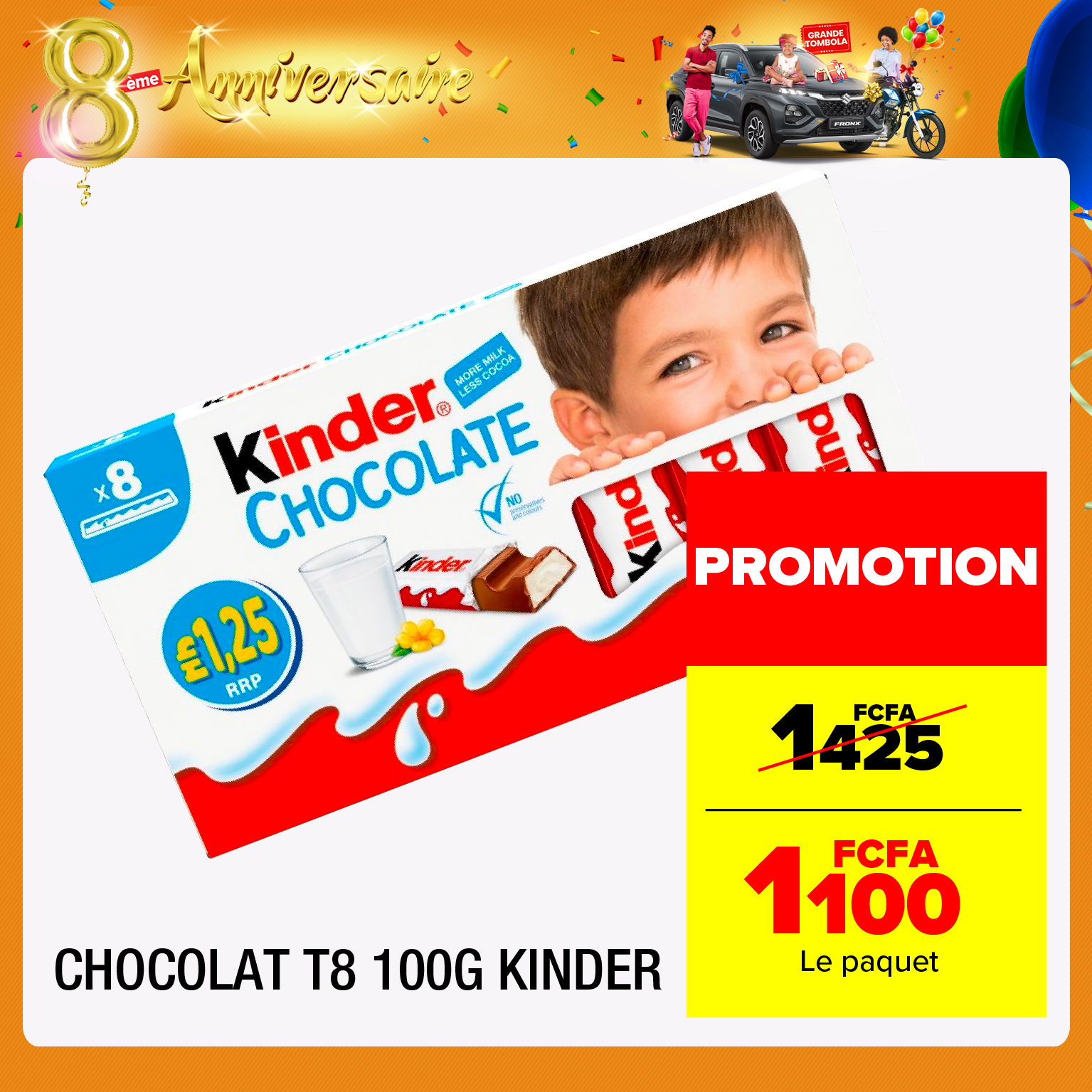 Chocolat T8 100g Kinder - Carrefour Côte d'Ivoire