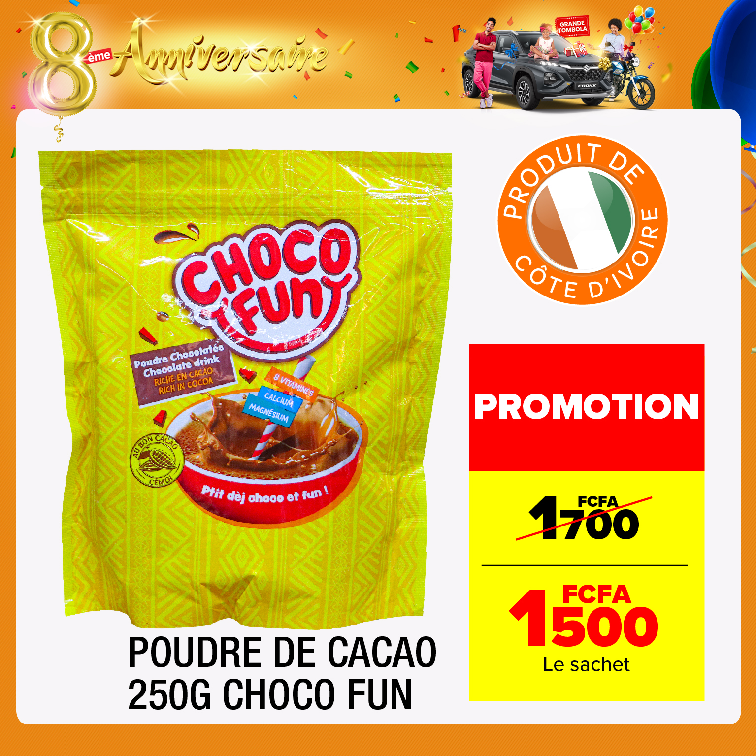 Poudre decao 250g Choco Fun - Carrefour Côte d'Ivoire