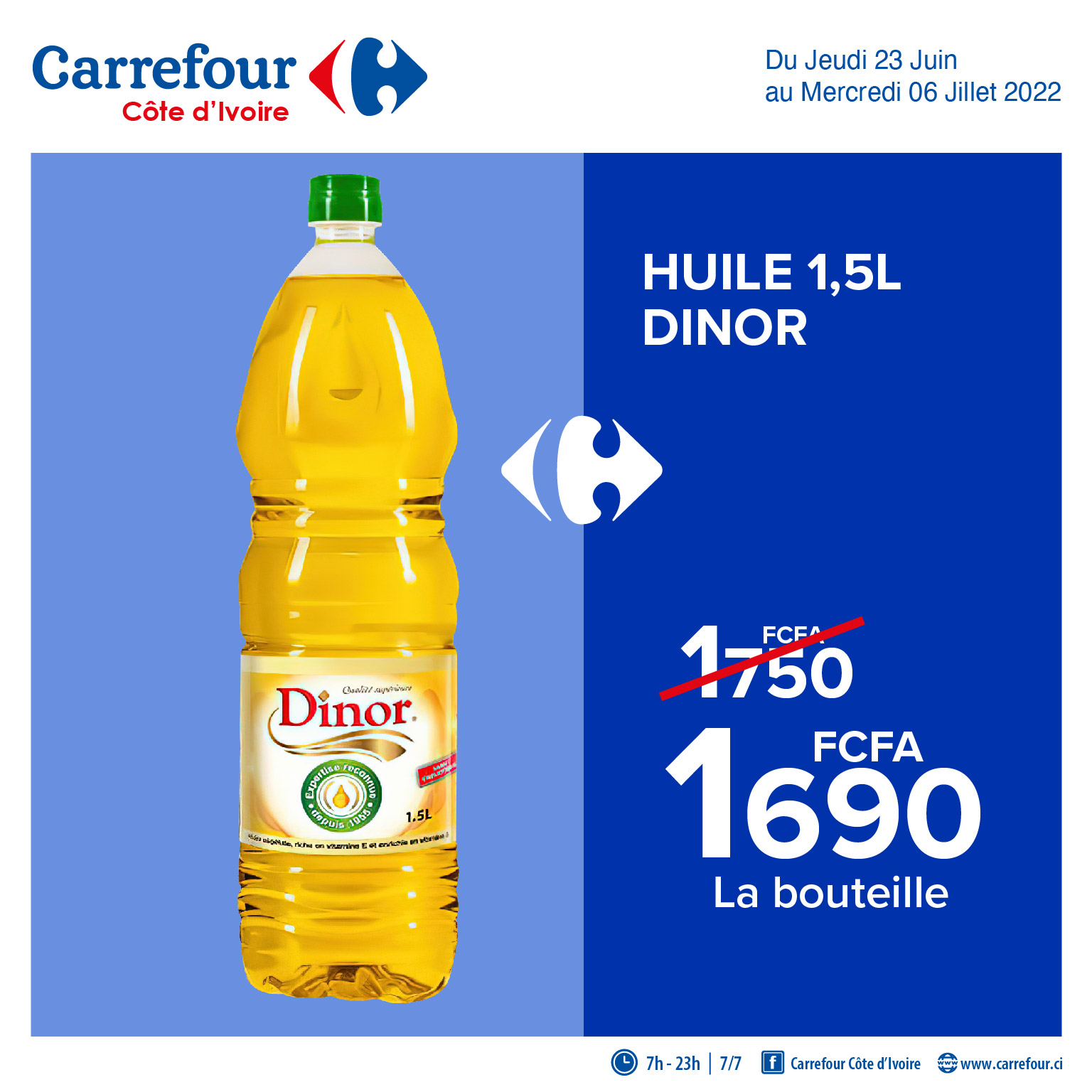 HUILE 1,5L DINOR - Carrefour Côte d'Ivoire