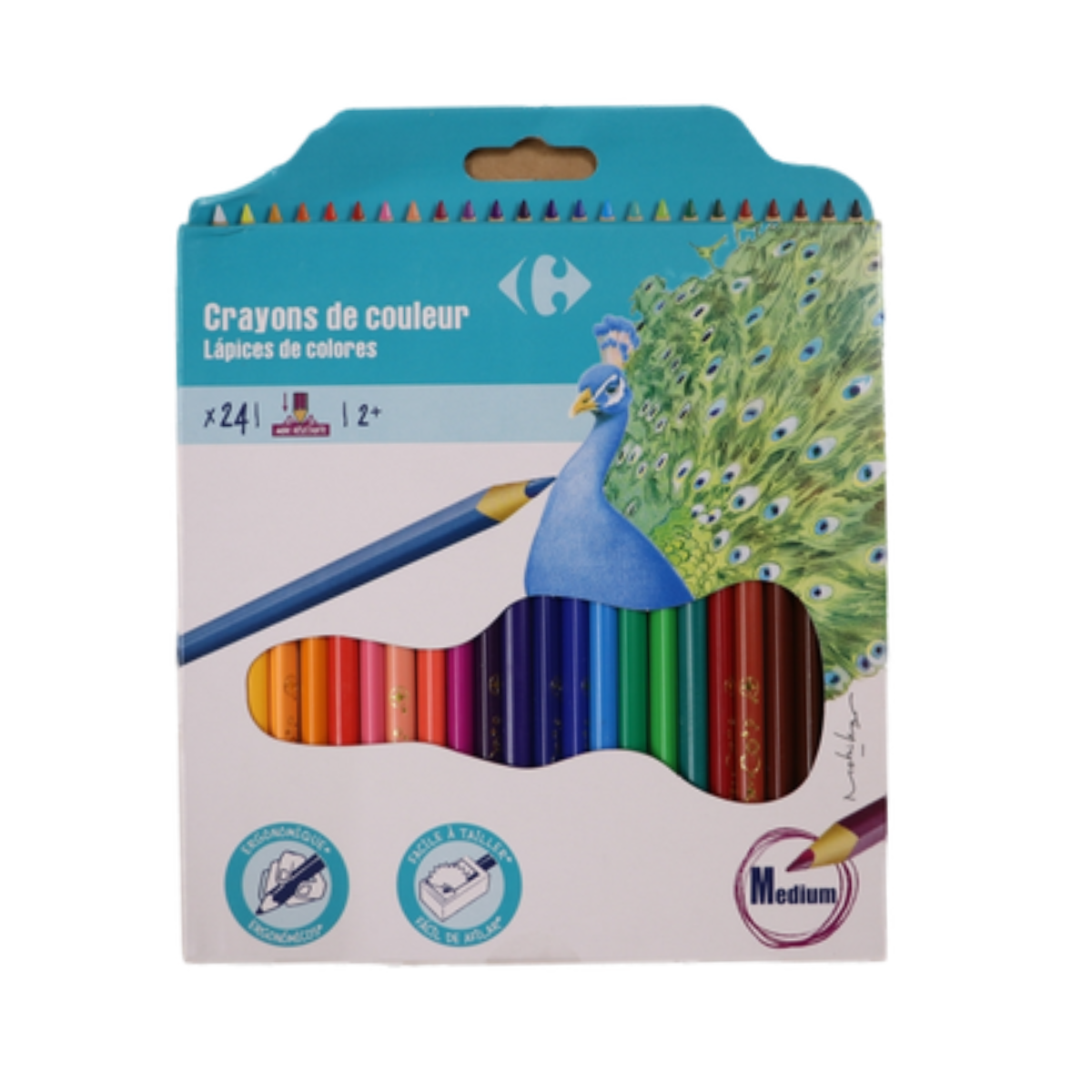 24 crayons de couleur medium - Carrefour Côte d'Ivoire