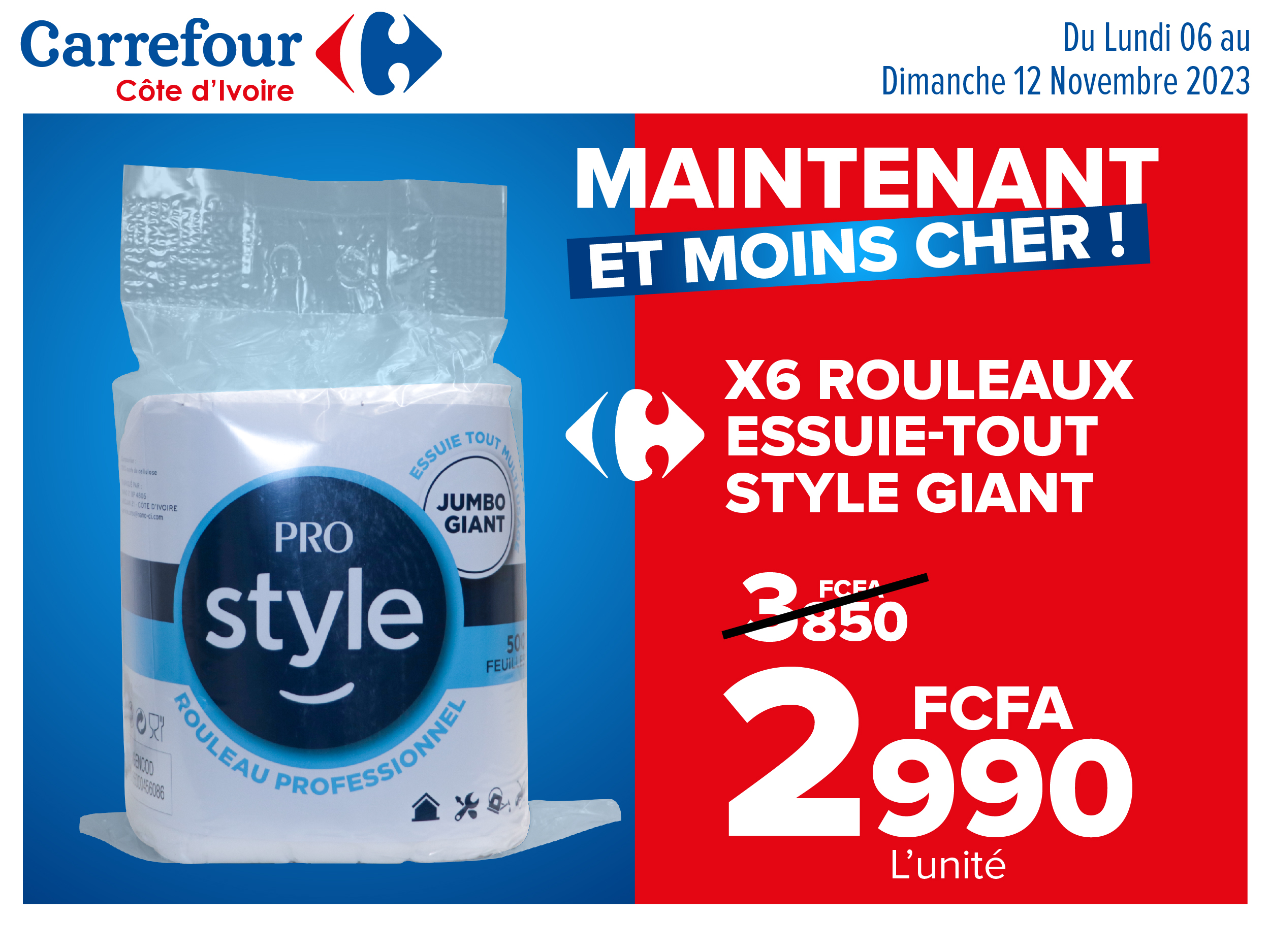 Essuie-tout x6 rouleaux STYLE - Carrefour Côte d'Ivoire