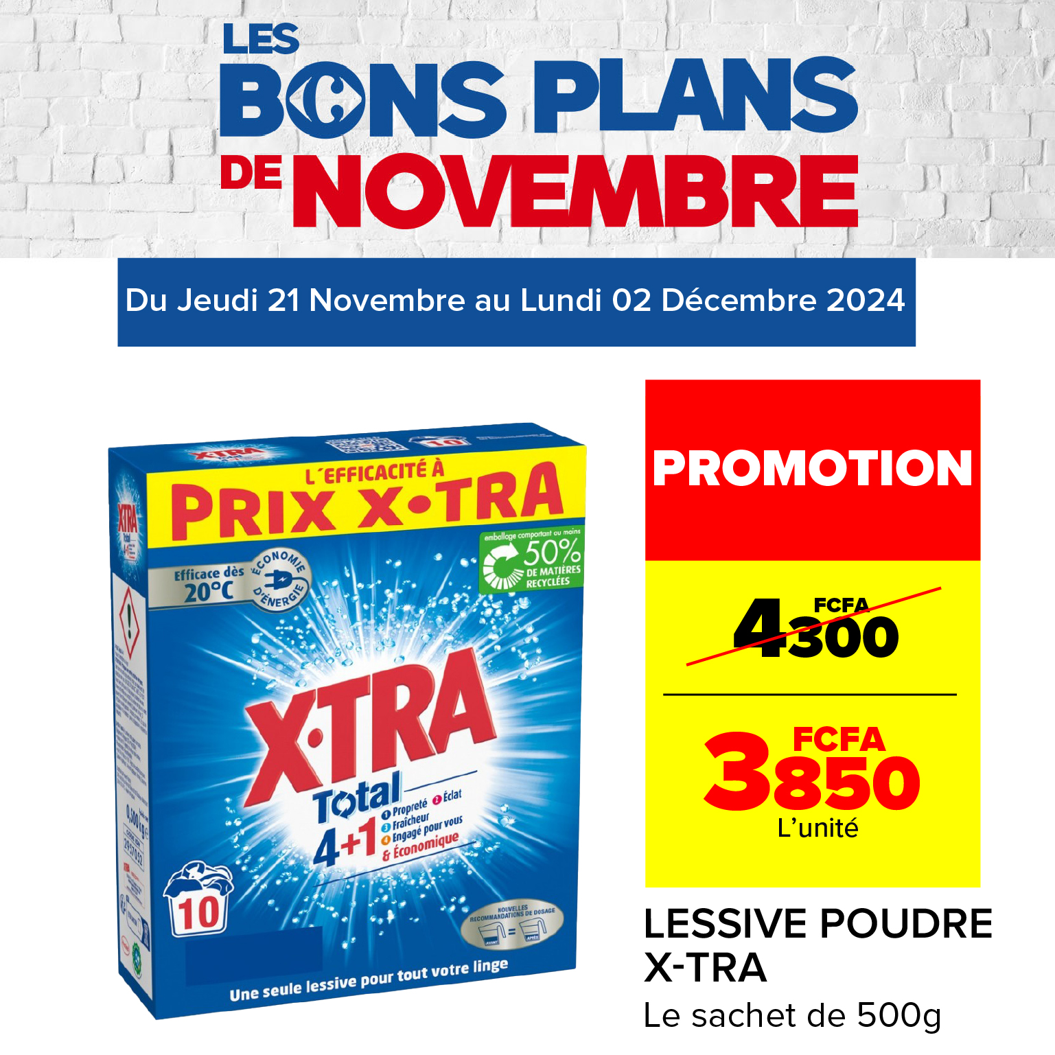 LESSIVE POUDRE X-TRA 500G - Carrefour Côte d'Ivoire