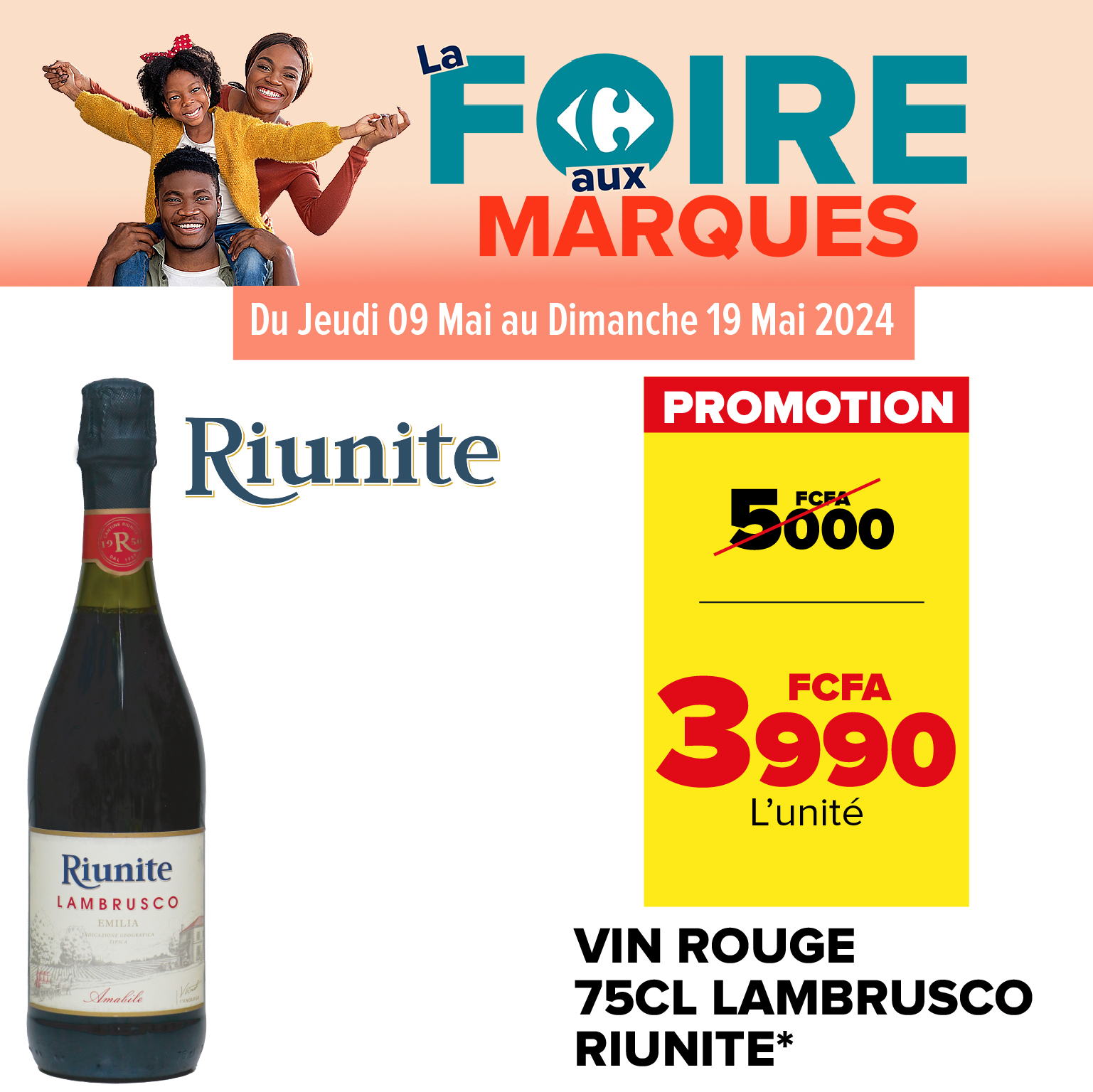 VIN ROUGE 75CL RUINITE - Carrefour Côte d'Ivoire
