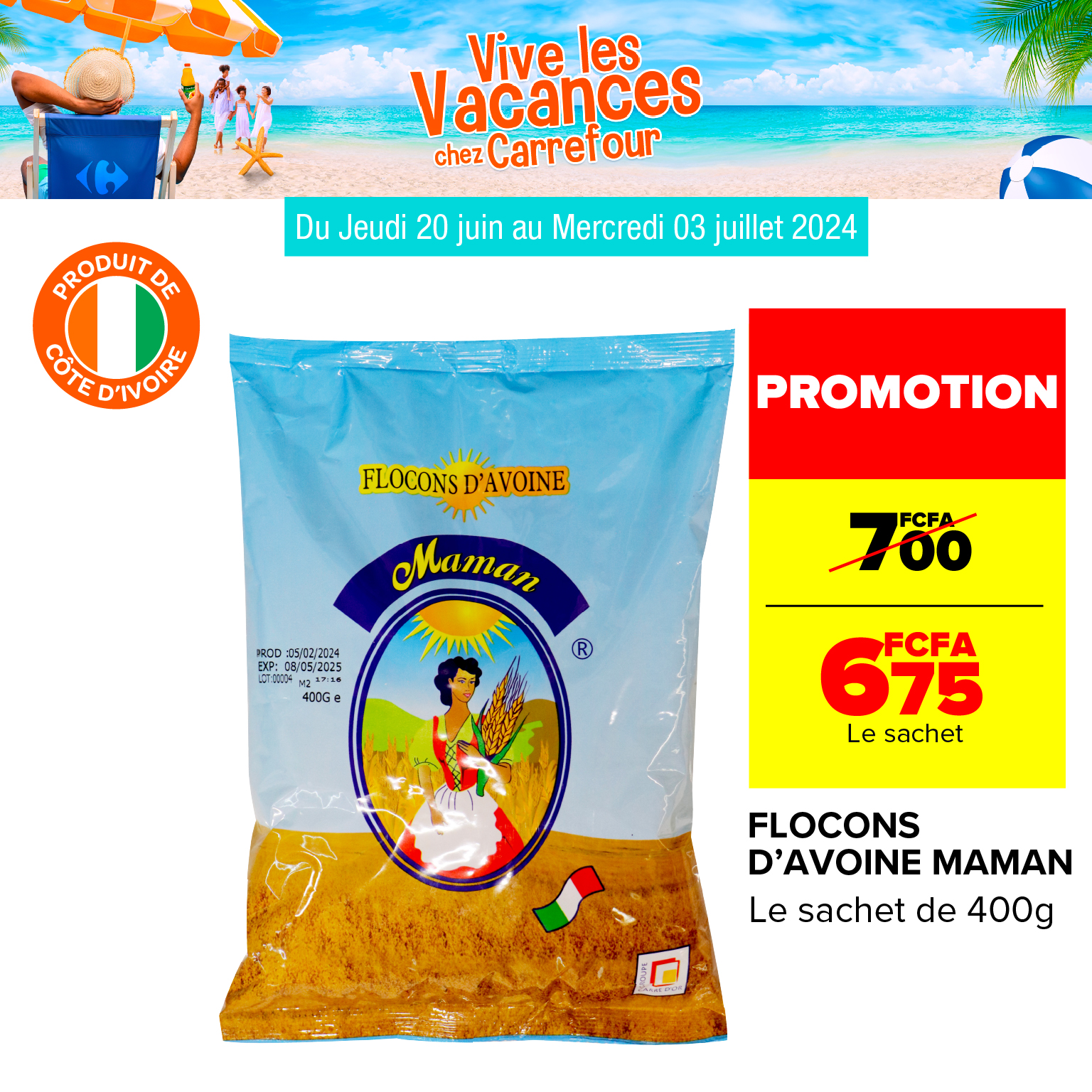 FLOCONS D'AVOINE MAMAN 400G - Carrefour Côte d'Ivoire