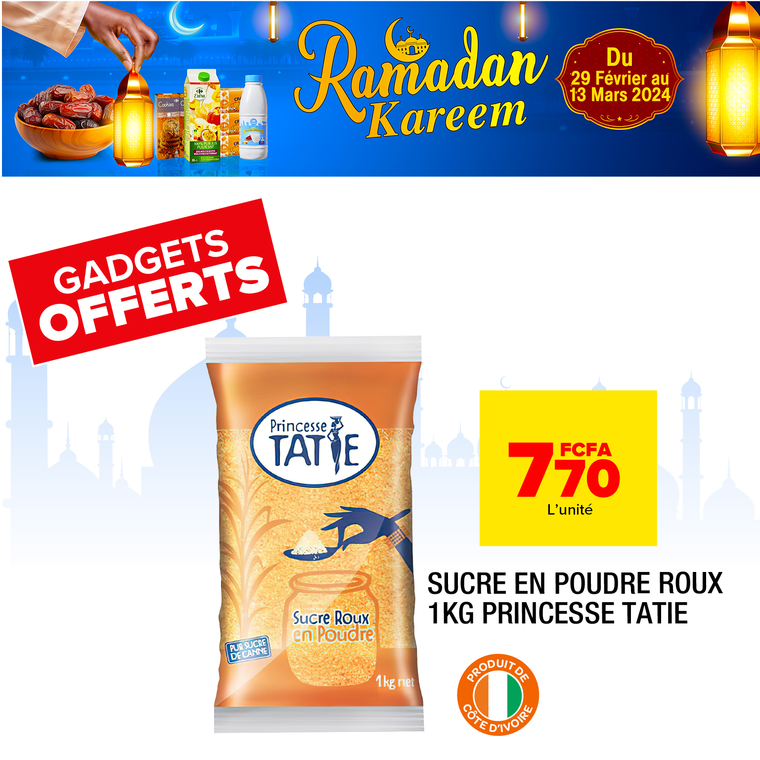 SUCRE ROUX POUDRE 1KG - Carrefour Côte d'Ivoire