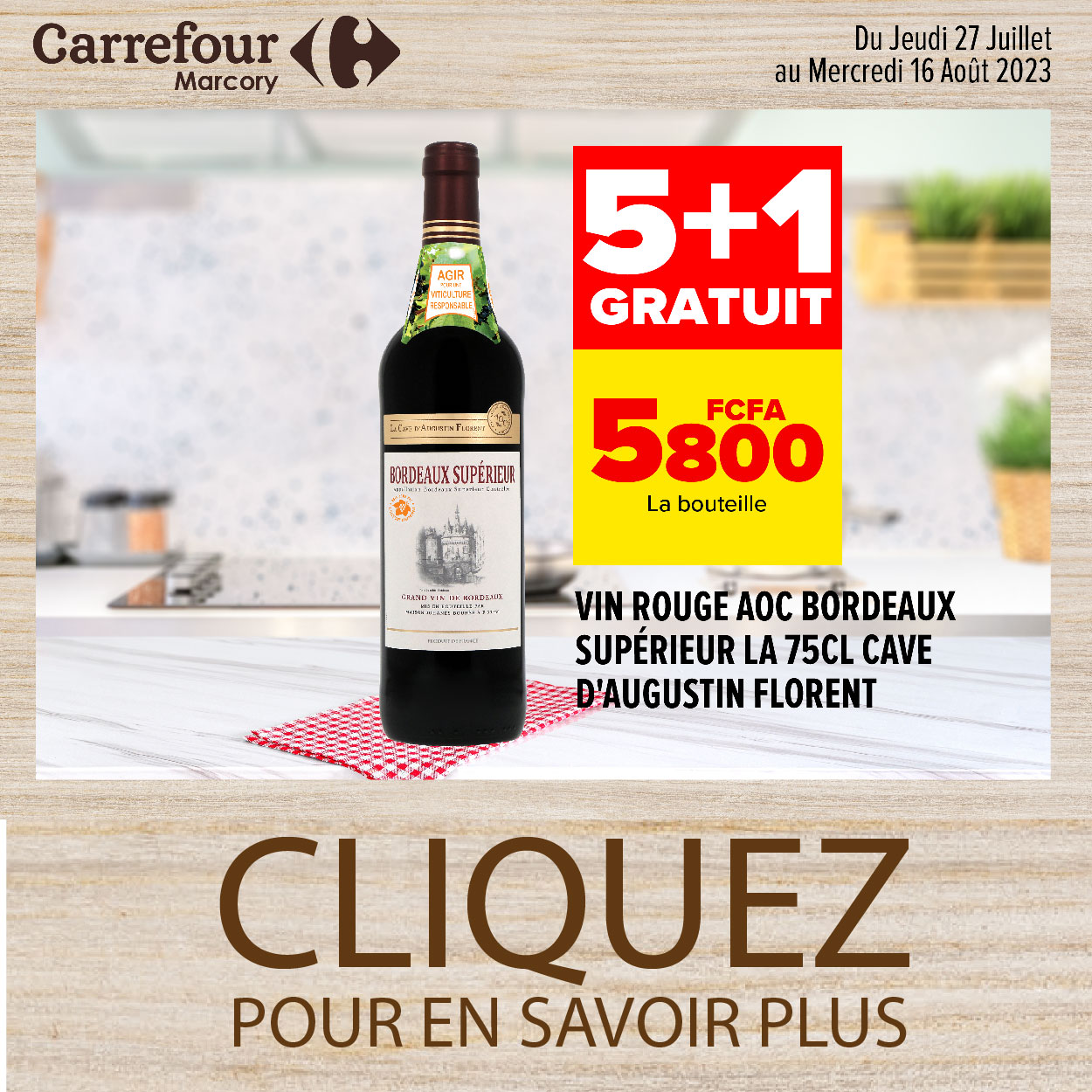 Vin Rouge Bordeaux 75 Cl - Carrefour Côte d'Ivoire