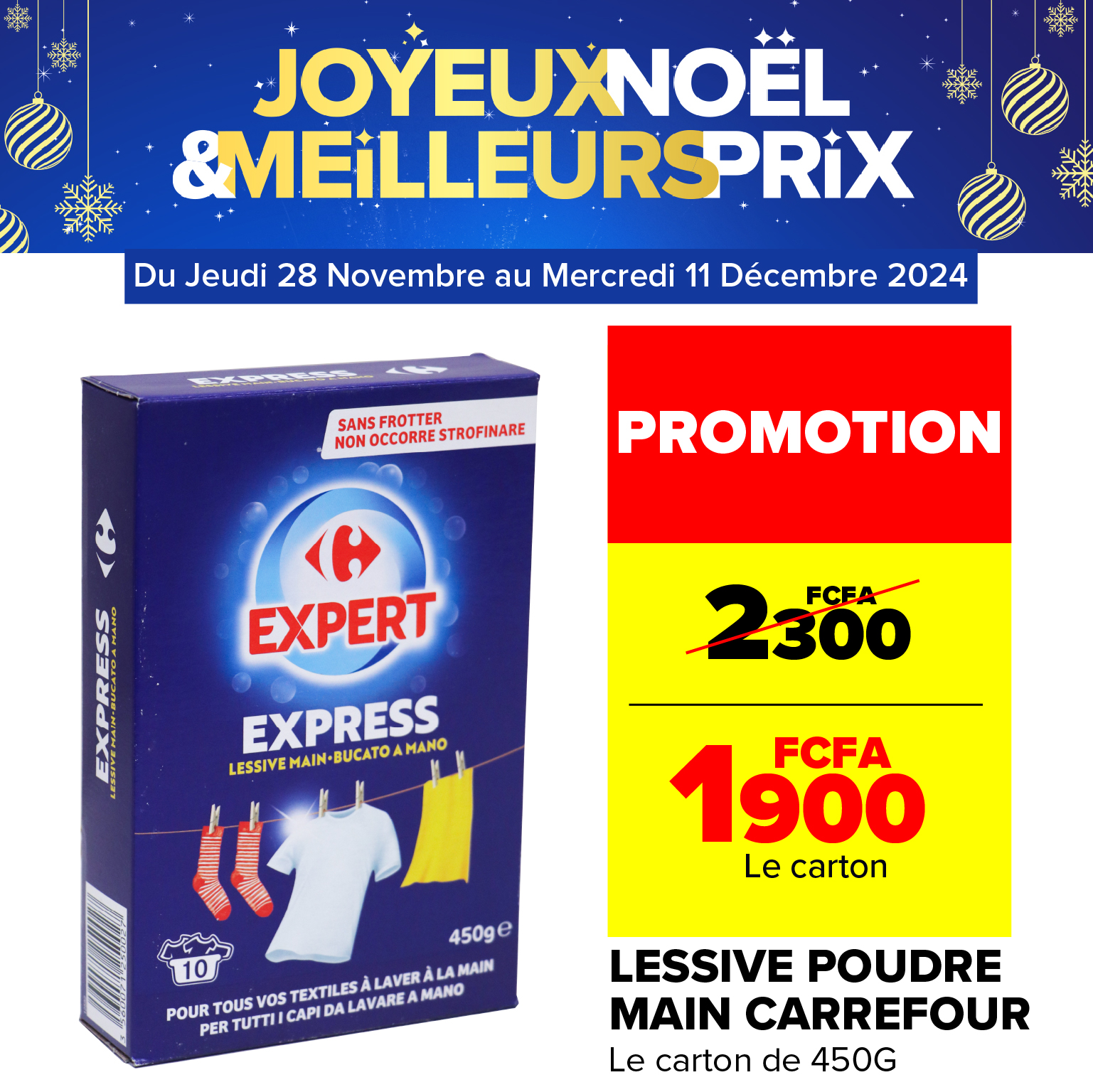 LESSIVE POUDRE MAIN CARREFOUR 450G - Carrefour Côte d'Ivoire