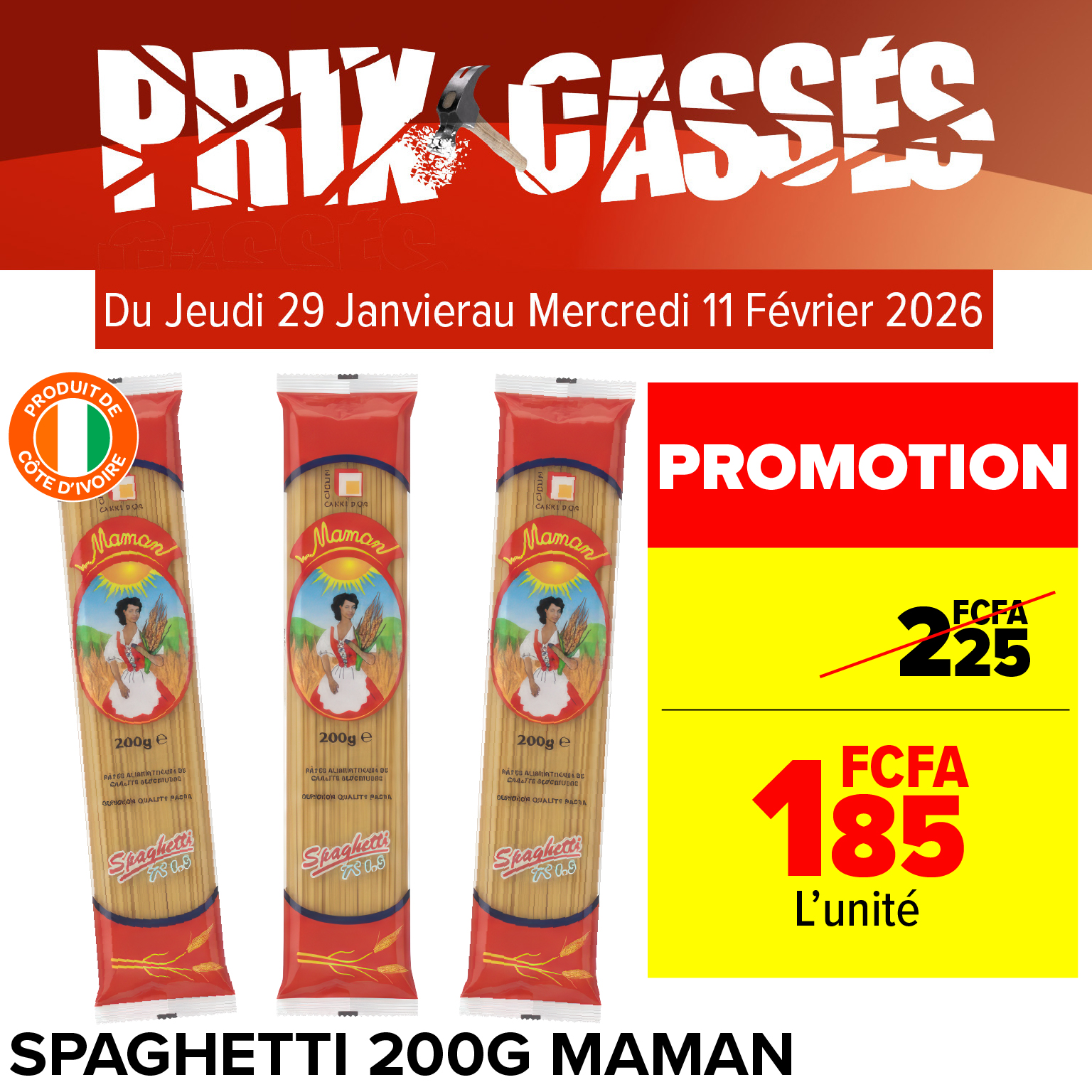 SPAGHETTI 200G MAMAN - Carrefour Côte d'Ivoire
