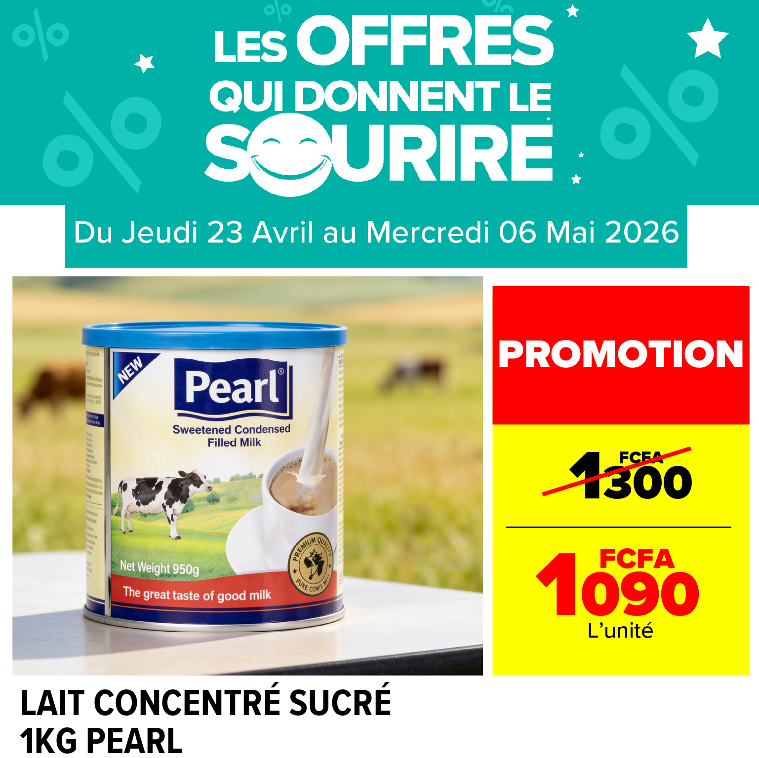 LAIT CONCENTRÉ SUCRÉ 1KG PEARL - Carrefour Côte d'Ivoire